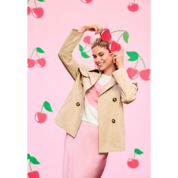 AMBER & JUNE AMBER & JUNE Damen Sommerjacke "Damen mit Kragen", beige, Gr. 44, Obermaterial: 98% Baumwolle, 2% Elasthan, Jacken