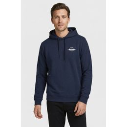 Jack & Jones JACK & JONES Herren Kapuzensweatshirt "JJBRANDON SWEAT HOOD", blau, Gr. S, unifarben, angeraute Sweatware, Obermaterial: 65% Polyester, 35%