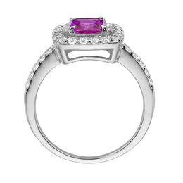 Damen Silberring "in blau, fuchsia oder lila, Zirkonia wei&szlig;, Silber 925", 58, Silber 925 (Sterlingsilber), pink, Giorgio Martello MILANO, Silber 925