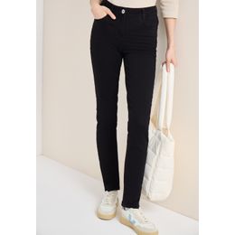 Cecil Damen Slim-fit-Jeans, schwarz, Gr. 34, unifarben, Jeans, 75% Baumwolle, 23% Polyester, 2% Elasthan, Jeans, 5-Pocket-Style