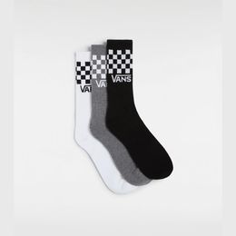 Socken Vans "CLASSIC CHECK CREW", M&auml;dchen, Gr. 27-30,5, schwarz-wei&szlig; (schwarz, wei&szlig;), Obermaterial: 65% Baumwolle, 25% Polyester, 5% Nylon, 3% Elastodien, 2% Elasthan, Socken Socken, f&uuml;r Kids, dreierpack, elastische Passform, bequemer Materialmix
