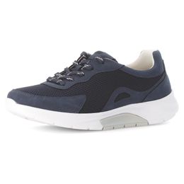 Keilsneaker ROLLINGSOFT, Damen, Gr. 35, blau (dunkelblau), Nubuklederimitat, Textil, unifarben, Schuhe Keilsneaker, Freizeitschuh, Halbschuh, Schn&uuml;rschuh mit Wechselfu&szlig;bett