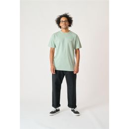 Cleptomanicx Herren T-Shirt "Embroidery Gull Mono", gr&uuml;n, Gr. L, bestickt, 100% Baumwolle, Shirts, mit lockerem Schnitt