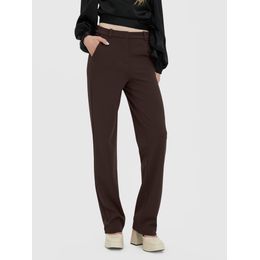 V&eacute;ro Moda Anzughose VERO MODA "VMZAMIRA MW SLIM STRAIGHT PANT NOOS", Damen, Gr. S (36), L&auml;nge 30, braun (chocolate torte), Web, Obermaterial: 95% Polyester, 5% Elasthan, unifarben, normal, Hosen Anzughose, mit G&uuml;rtelschlaufen, Topseller