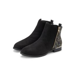 Lascana Stiefelette 'Ankle Boots, Stiefel' mehrfarbig Gr. 38 f&uuml;r Damen. Mit Print