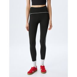 KOTON Legging Damen Gr&ouml;&szlig;e S schwarz / wei&szlig;