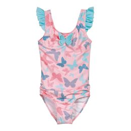 Playshoes Badeanzug 'Schmetterlinge' M&auml;dchen Gr&ouml;&szlig;e 86/92 hellblau / dunkelblau / rosa / rot
