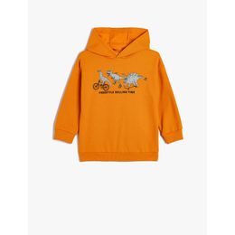 KOTON Sweatshirt Jungen Gr&ouml;&szlig;e 146/152 grau / orange / schwarz