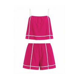 Imily Bela Set: Top und Shorts Damen Gr&ouml;&szlig;e 36 rot / wei&szlig;