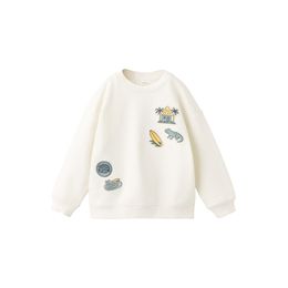 Mango Kids Sweatshirt 'MSTICKER' Jungen Gr&ouml;&szlig;e 104 navy / opal / gelb / wei&szlig;