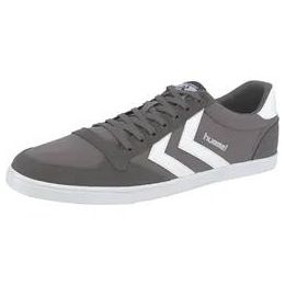Sneaker Hummel "Slimmer Stadil Canvas Low", Gr. 48, grau, Textil, Veloursleder, Schuhe Skaterschuh Sneaker low Retrosneaker