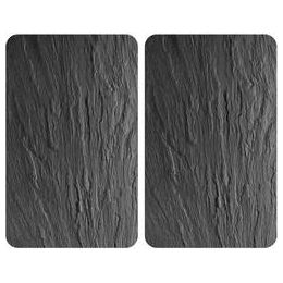 Herd-Abdeckplatte Wenko "Universal Modell Schiefer XL", schwarz, B:40cm L:52cm, Glas, Herdabdeckplatten, Herdabdeckung f&uuml;r alle Herdarten, kratzfest, mit rutschfesten F&uuml;&szlig;en