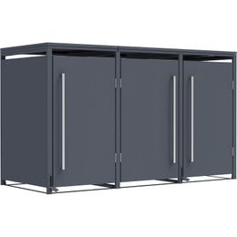 WESTMANN M&uuml;lltonnenbox &raquo;Pedura 3&laquo; BxTxH: 199x80x116 cm, f&uuml;r 3x240 L M&uuml;lltonnen Stahl