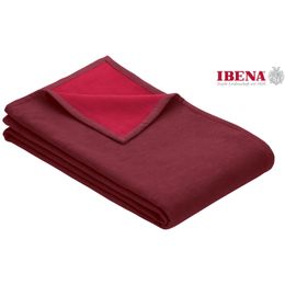 Wohndecke Ibena "Cotton Pur", rot (rotbraun, rot), B:100cm L:140cm, Obermaterial: 100% Baumwolle, Wohndecken, Wohndecke, in trendigen Farben