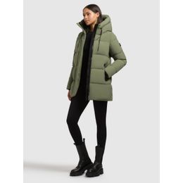 Steppjacke Khujo "DROWN MATT", Damen, Gr. L, fern gr&uuml;n, 100% Polyester, unifarben, regular fit h&uuml;ftlang, eingesetzt elastischer Bund mit Windstopper, Jacken Steppjacke