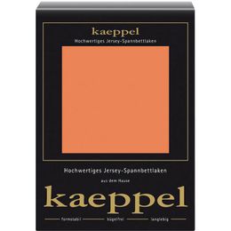 Kaeppel Spannbettlaken &raquo;Single Jersey Mako Elasthan&laquo; aus 97% Baumwolle und 3% Elasthan orange Jersey-Elasthan, Obermaterial: 97% Baumwolle, 3% Elasthan