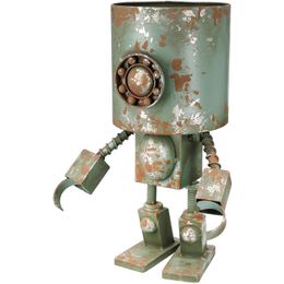 &Uuml;bertopf CASABLANCA BY GILDE "&Uuml;bertopf Roboter Robotic gr&uuml;n H. 42 cm", gr&uuml;n, B:30cm H:42cm T:23cm, Metall, Pflanzgef&auml;&szlig;e