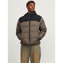 Jack & Jones Jack & Jones Herren Steppjacke &raquo;JJMOON HOOD PUFFER&laquo; mit Kapuze braun S