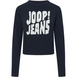 JOOP! Joop Jeans Damen Rundhalspullover &raquo;Kali&laquo; mit Logoschriftzug blau L