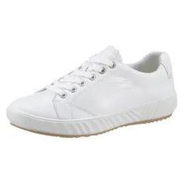Sneaker Ara "AVIO", Damen, Gr. 6,5, wei&szlig;, Glattleder, Schuhe Sneaker, Slipper, Halbschuh, Freizeitschuh mit Wechselfu&szlig;bett in G-Weite