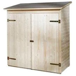 Ger&auml;teschrank Weka "Garten-/Terrassenschrank 361 Gr.2", beige (naturbelassen), B:173cm H:190cm T:105cm, Massivholz, Metall, Schr&auml;nke, Flachdach, 14mm