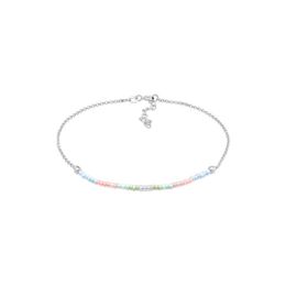 Elli Damen Fu&szlig;kette &raquo;Beads Kugeln Pastell 925 Silber&laquo; silber