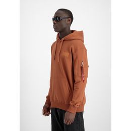 Alpha Industries Herren Hoodie &raquo;Backprint Hoodie &laquo; braun S