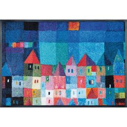 Fu&szlig;matte "Colourful Houses" Gr. 15, bunt, B:50cm H:7mm L:75cm, Kunstfaser, wash+dry by Kleen-Tex, Teppiche, Schmutzfangl&auml;ufer, Schmutzfangmatte, rutschhemmend, In- und Outdoor geeignet, waschbar