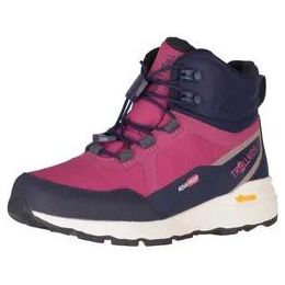 Outdoorschuh Trollkids "KIDS SKARVAN HIKER MID XT", Kinder, Gr. 38, rosa (schwarz pink, deep violet), Mesh, Synthetik, Schuhe Outdoorschuh, wasserdicht, Vibram Sohle, Schnellverschluss, reflektierende Details