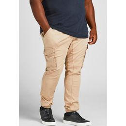 Jack & Jones PlusSize Jack & Jones Plussize Herren Jack & Jones PlusSize Cargohose &raquo;PAUL FLAKE&laquo; beige 46 (6XL), L&auml;nge 32