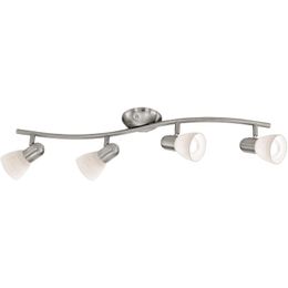 Eglo Deckenleuchte &raquo;Dakar 1 Deckenlampe, Deckenspot aus Stahl und Glas, E14, Deckenleuchte&laquo; E14 1 Stk. Spot - L65 x B10 cm - nickel-matt - 4X40W exkl.