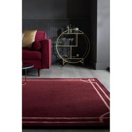 FLAIR RUGS Teppich &raquo;Gatsby&laquo; rechteckig 8 mm H&ouml;he mit Bord&uuml;rendesign rot Viskose, Wolle