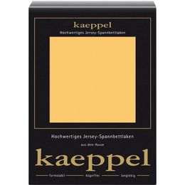 Kaeppel Spannbettlaken &raquo;Single Jersey Mako Elasthan&laquo; aus 97% Baumwolle und 3% Elasthan gelb Jersey-Elasthan, Obermaterial: 97% Baumwolle, 3% Elasthan