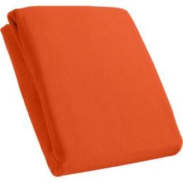 Kum Spannbettlaken &raquo;Mikrofaser-Fleece Spannbetttuch&laquo; bis ca. 25 cm Matratzenh&ouml;he, weich & kuschelig orange Microfaser-Fleece, Obermaterial: 100% 