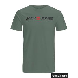 Jack & Jones Jack & Jones Herren T-Shirt &raquo;JJECORP mit Print, vielseitig kombinierbar f&uuml;r den Alltag&laquo; Logodruck, modisch, regular fit, Baumwolle, Rundhals L