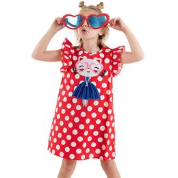 Denokids Kleid "Polka Dot Kitty" in Rot - 69% | Gr&ouml;&szlig;e 92 | Kinderkleider