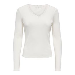 Only Damen Only V-Shirt &raquo;ONLSARA SHARAI L/S V-NECK TOP JRS&laquo; Baumwollmischung, slim fit S