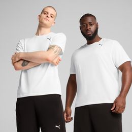 Trainingsshirt Puma "M TAD ESSENTIALS SOLID CAT TEE LC SMALL CAT", Herren, Gr. XL, wei&szlig; (Puma wei&szlig;), Jersey, Obermaterial: 100% Polyester, regular fit normal, Rundhals, Shirts, ergonomischer Schnitt, Kurzarm, Trainings-T-Shirt