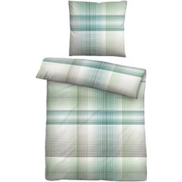 Bettw&auml;sche Biberna "24519", gr&uuml;n (hellgr&uuml;n), B/L: 135cm x 200cm, 1 Stk., 1 Stk., Soft-Seersucker, B/L: 80cm x 80cm, 2, Soft-Seersucker, Obermaterial: 100% Baumwolle, Bettw&auml;sche, Bettw&auml;sche, absolut b&uuml;gelfrei, 100% Baumwolle, mit Rei&szlig;verschluss, ganzj&auml;hrig