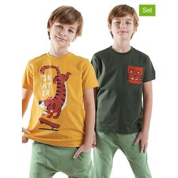 Denokids 2er-Set: Shirts in Gelb/ Khaki - 69% | Gr&ouml;&szlig;e 98 | Kinder-oberteile