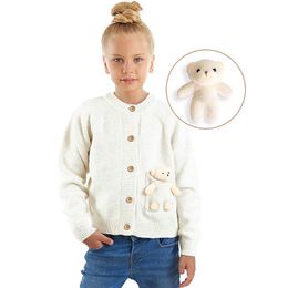 Denokids Cardigan in Wei&szlig; - 68% | Gr&ouml;&szlig;e 116 | Kinder-pullover