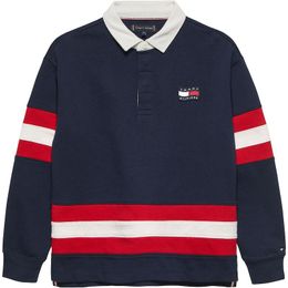 Tommy Hilfiger Jungen Langarm-Poloshirt &raquo;HILFIGER GRAPHIC RUGBY POLO LS&laquo; Kinder bis 16 Jahre, R&uuml;ckenprint, Kontrastdetails 7 (122)