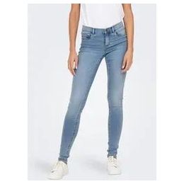 Skinny-fit-Jeans Only "ONLRAIN LIFE REG SKINNY DNM", Damen, Gr. L, L&auml;nge 34, light blau denim, Denim/Jeans, Obermaterial: 53% Viskose, 29% Baumwolle, 17% Polyester, 1% Elasthan, unifarben, skinny fit kn&ouml;chellang, Jeans, mit G&uuml;rtelschlaufen