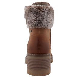 Tom Tailor Damen Tom Tailor Winterstiefelette Workerboots, Plateaustiefelette mit Blockabsatz braun 38
