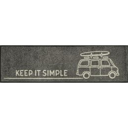 Fu&szlig;matte "Keep it simple grey", grau, B:35cm H:7mm L:120cm, Polyamid, wash+dry by Kleen-Tex, Teppiche, Fu&szlig;matte