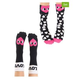 Denokids 2er-Set: Socken "Love" in Schwarz - 45% | Gr&ouml;&szlig;e 140/146 | Kinder-socken-strumpfhosen