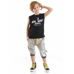 Denokids 2tlg. Outfit "Shark Attack" in Schwarz/ Grau - 70% | Gr&ouml;&szlig;e 98 | Kinder-oberteile