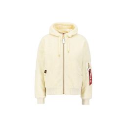 Alpha Industries Damen Bomberjacke &raquo;MA-1 OS Hooded Teddy W&laquo; wei&szlig; L