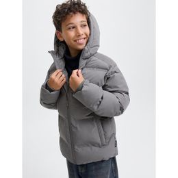 Jack & Jones Jack & Jones Junior Herren Steppjacke &raquo;JJESOHO PUFFER HOOD SN JNR&laquo; mit Kapuze grau 140