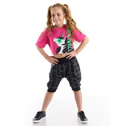 Denokids 2tlg. Outfit "R&R" in Pink/ Anthrazit - 70% | Gr&ouml;&szlig;e 116 | Kinder-oberteile